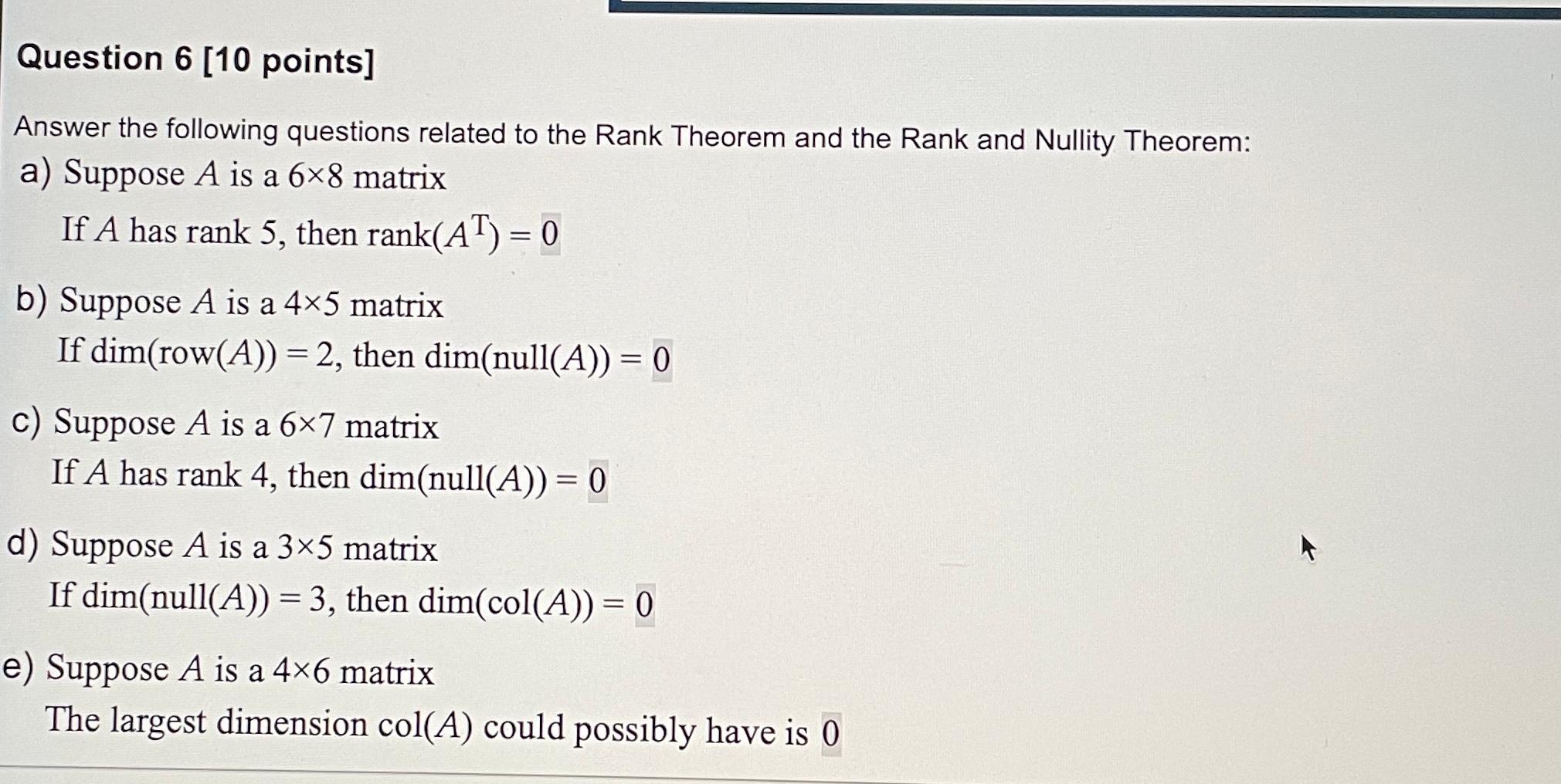 Solved Question 6 (10 points] Answer the following questions | Chegg.com