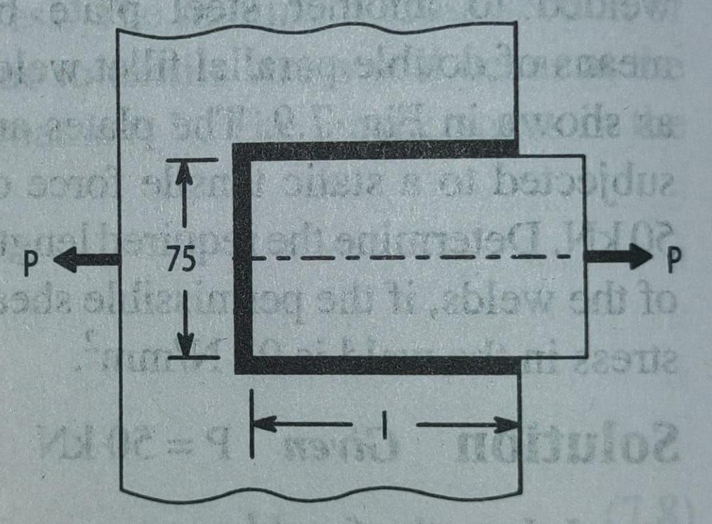 Solved A plate, 75 ﻿mm wide and 10 ﻿mm thick, is joined with | Chegg.com