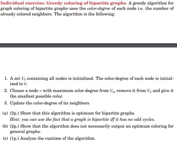 Solved Individual exercise: Greedy coloring of bipartite | Chegg.com