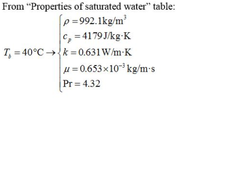Solved From “Properties of saturated water” table: | Chegg.com