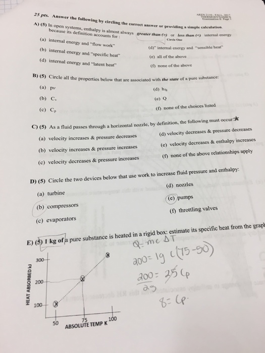 Solved 25 pts. Answer the following by circling the correct | Chegg.com Solved 25 pts. Answer the following by circling the correct | Chegg.com