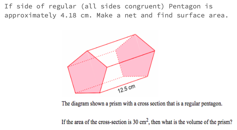 Solved Make a net and find surface area. The diagram shows a | Chegg.com