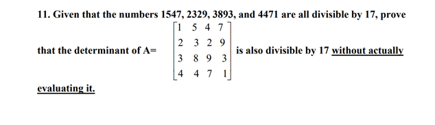 Solved 11. Given that the numbers 1547, 2329, 3893, and 4471 | Chegg.com