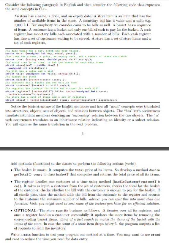 Consider the following paragraph in English and then | Chegg.com