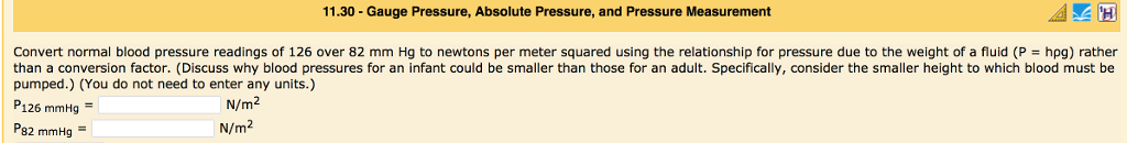 Solved 11.30 - Gauge Pressure, Absolute Pressure, and | Chegg.com
