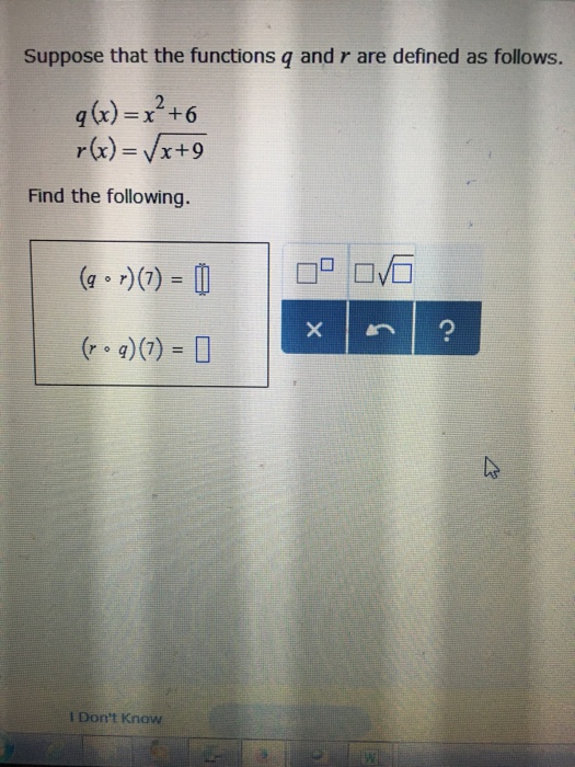 Solved Suppose that the functions q and r are defined as | Chegg.com