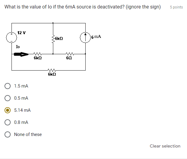 Solved What is the value of lo if the 6 mA source is | Chegg.com