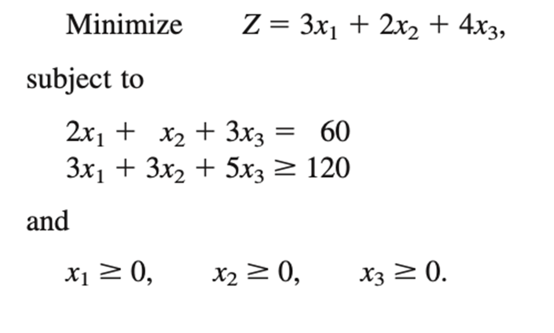 Solved Minimize Z=3x1+2x2+4x3 subject to | Chegg.com