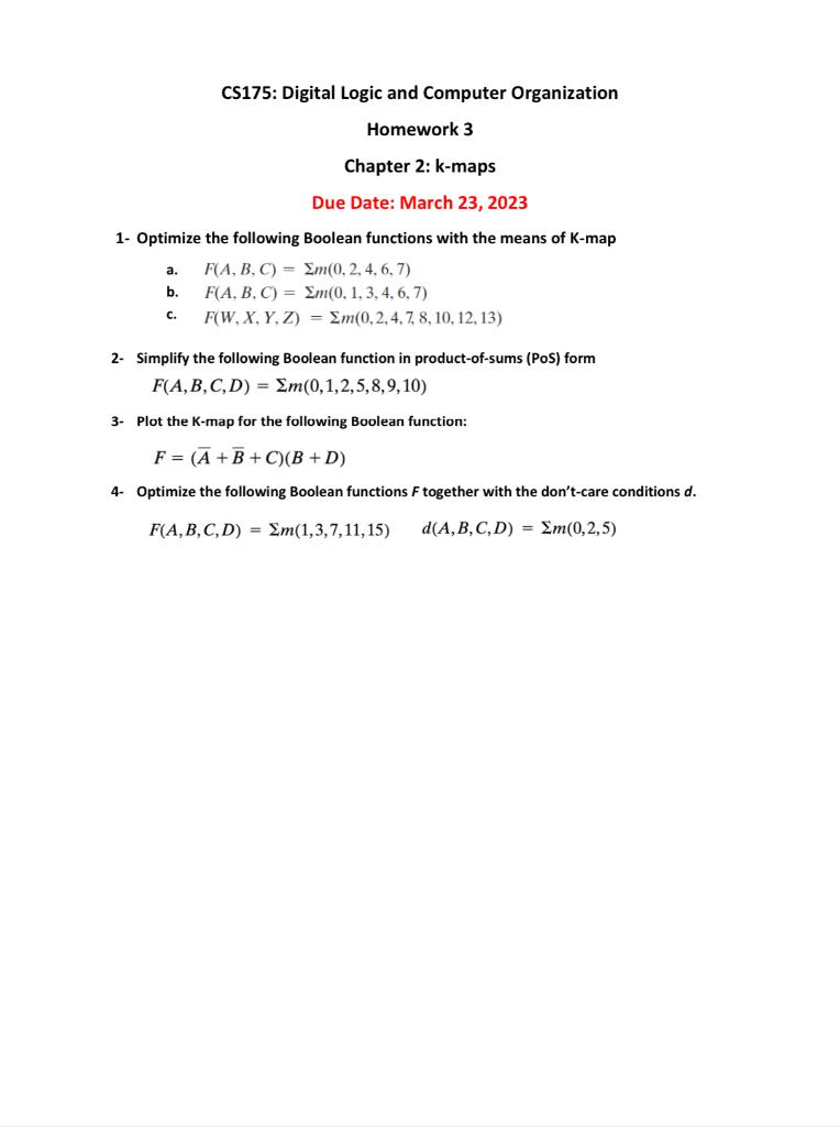 Solved CS175: Digital Logic and Computer Organization | Chegg.com