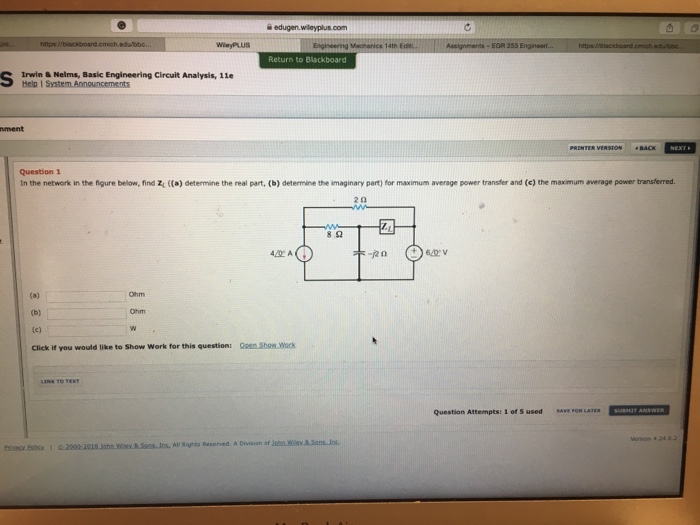 Solved edugen.wleyplus.com Return to Blackboard Irwin & | Chegg.com Solved edugen.wleyplus.com Return to Blackboard Irwin & | Chegg.com