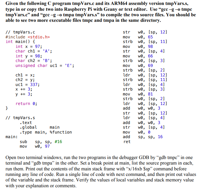 Solved use Geany to get the result and explain how to get it | Chegg.com