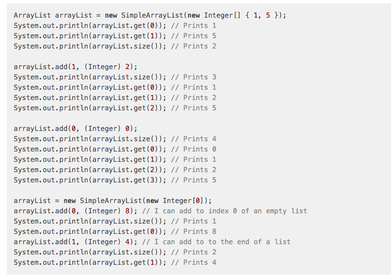 Solved interface SimpleList { /** Get the object at this | Chegg.com