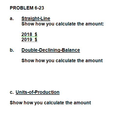 Solved Problem 6-23 Calculating depreciation expense using | Chegg.com