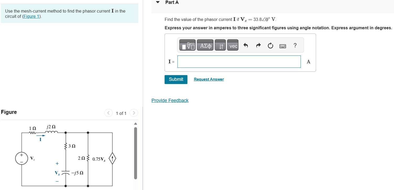 Solved Use the mesh-current method to find the phasor | Chegg.com