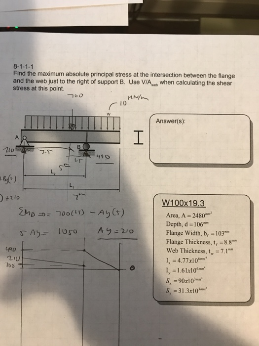 Solved Find the maximum absolute principal stress at the | Chegg.com
