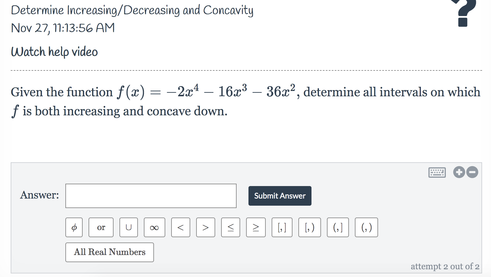 Solved Determine Increasing/Decreasing and Concavity Nov 27, | Chegg.com