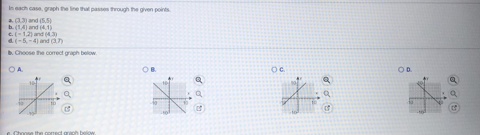 Solved In each case, graph the line that passes through the | Chegg.com