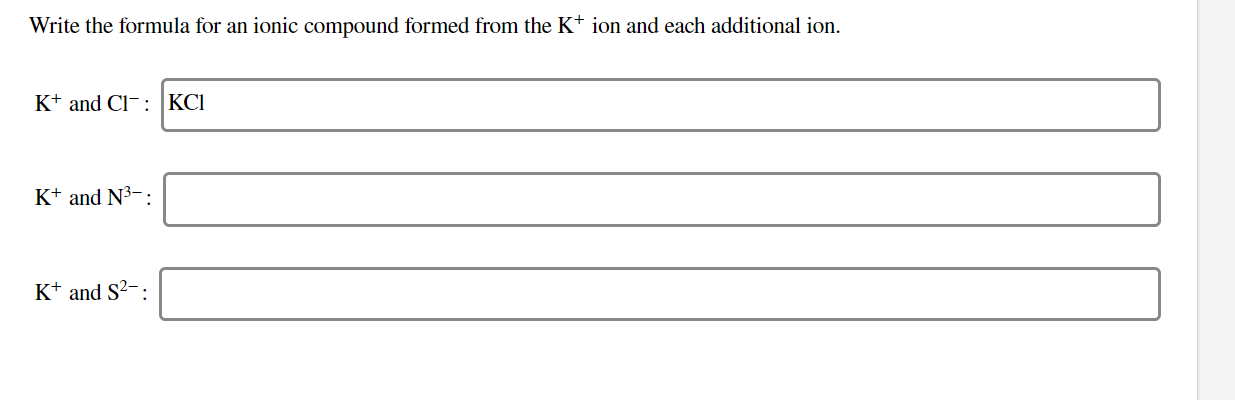 Solved Write the formula for an ionic compound formed from | Chegg.com