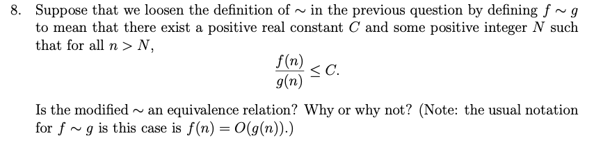 Solved 8. Suppose that we loosen the definition of ~ in the | Chegg.com