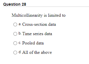Solved Question 27 Multiple linear regression model a. Are | Chegg.com