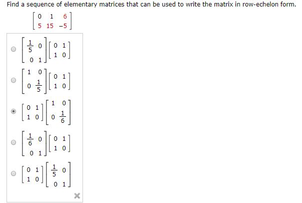 Solved Find a sequence of elementary matrices that can be | Chegg.com