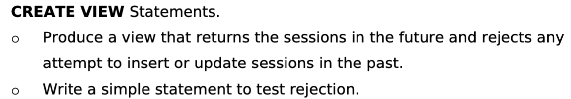Solved Create View Statements Produce A View That Returns 8941