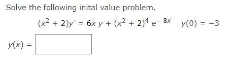 Solved Solve the following inital value | Chegg.com