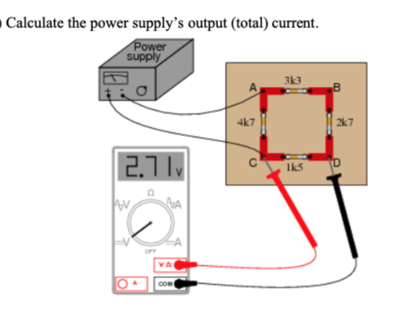 Solved Calculate the power supply's output (total) current. | Chegg.com