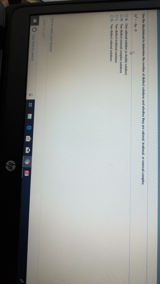 Solved Use the to determine the number of distinct solutions | Chegg.com