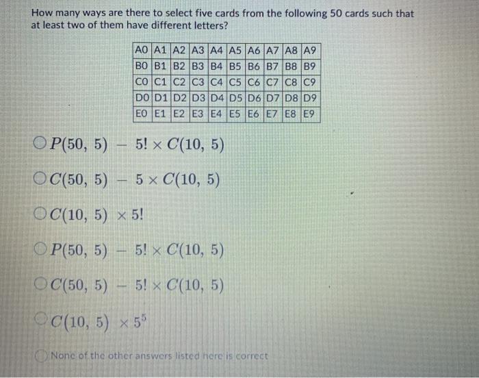Solved How many ways are there to select five cards from the | Chegg.com