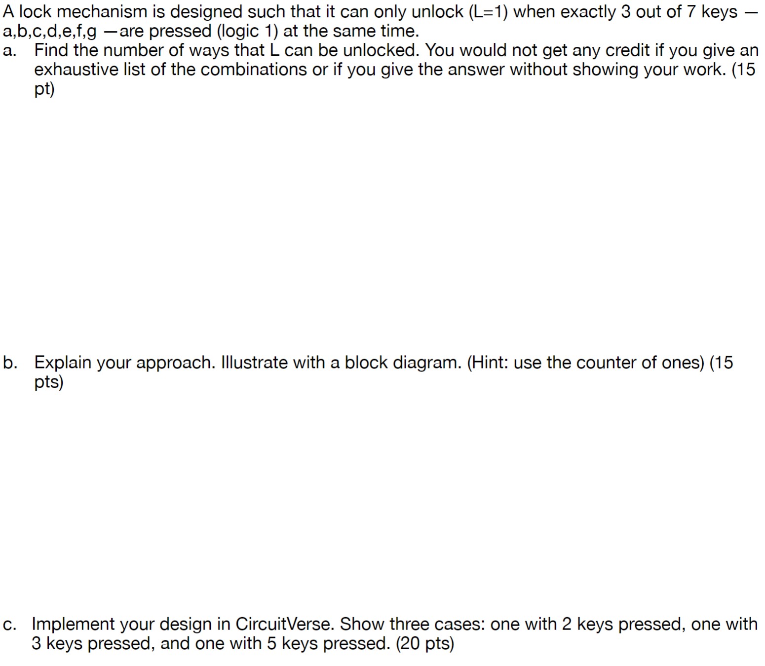 Solved A lock mechanism is designed such that it can only | Chegg.com