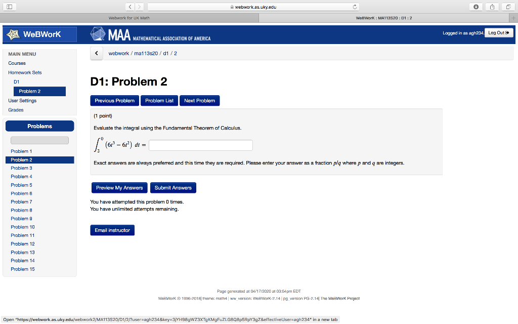 Solved webwork.es.uky.edu Webwork for UK Math WebWork : | Chegg.com Solved webwork.es.uky.edu Webwork for UK Math WebWork : | Chegg.com