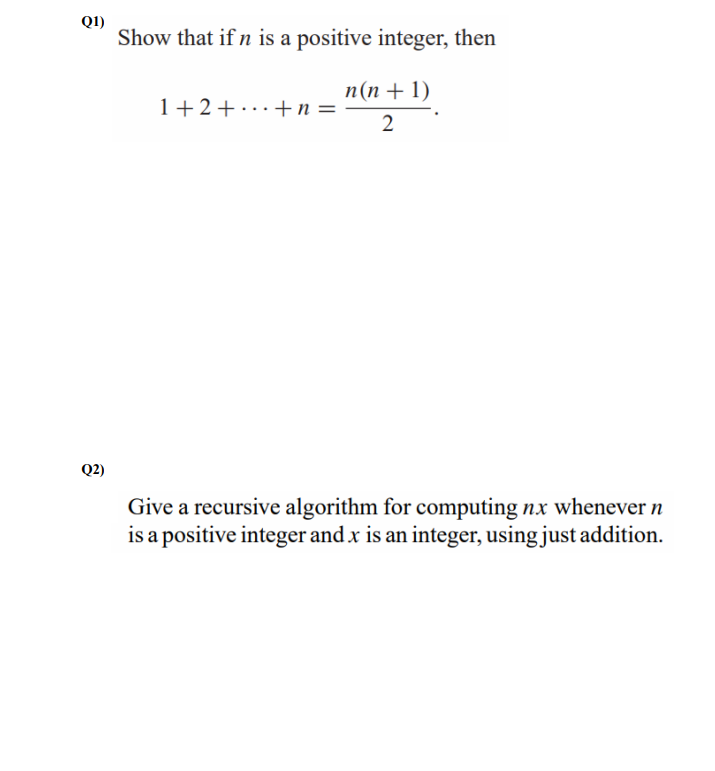 Solved Show that if n is a positive integer, then | Chegg.com