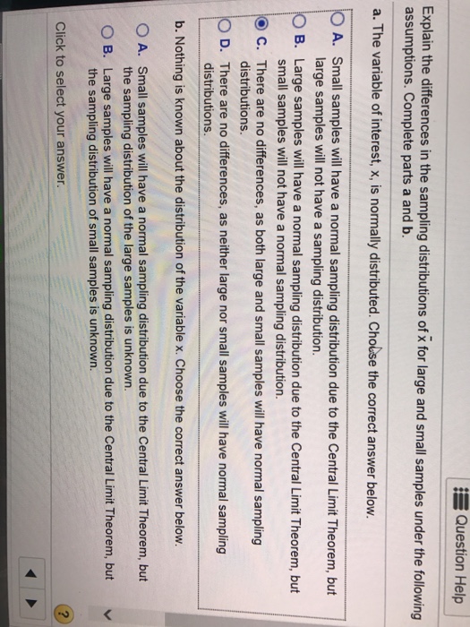 Solved Explain the differences in the sampling distributions | Chegg.com