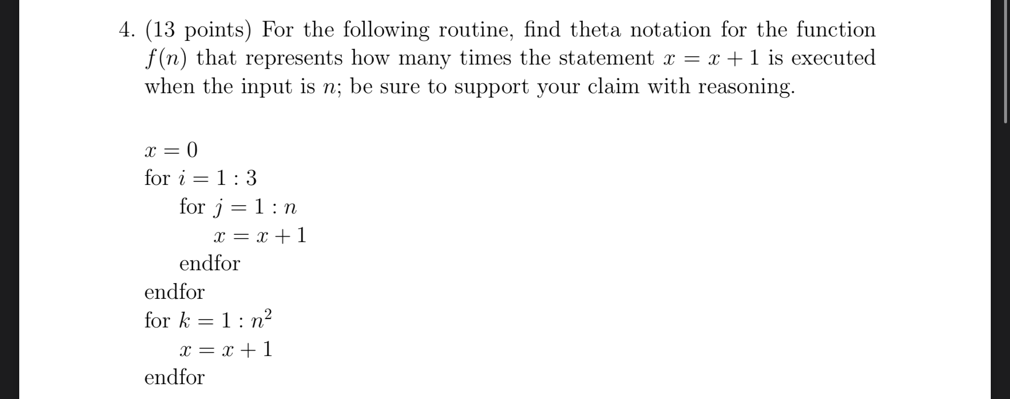 Solved 4. (13 points) For the following routine, find theta | Chegg.com