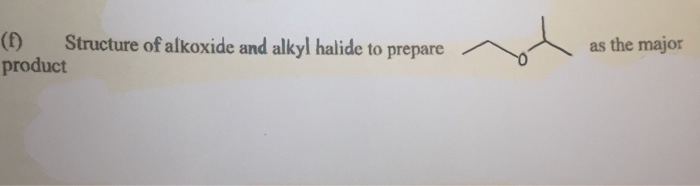 Solved Structure of alkoxide and alkyl halide to prepare as | Chegg.com