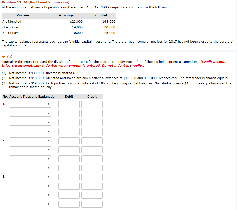 Solved Problem 12-2A (Part Level Submission) At the end of | Chegg.com