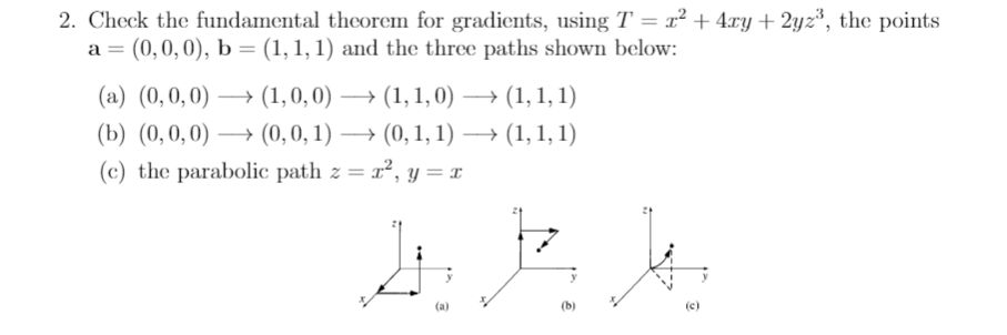 Solved 2. Check the fundamental theorem for gradients, using | Chegg.com