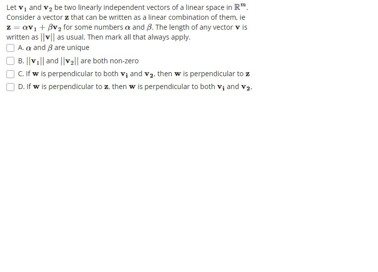 Solved Let v1 and v2 be two linearly independent vectors of | Chegg.com