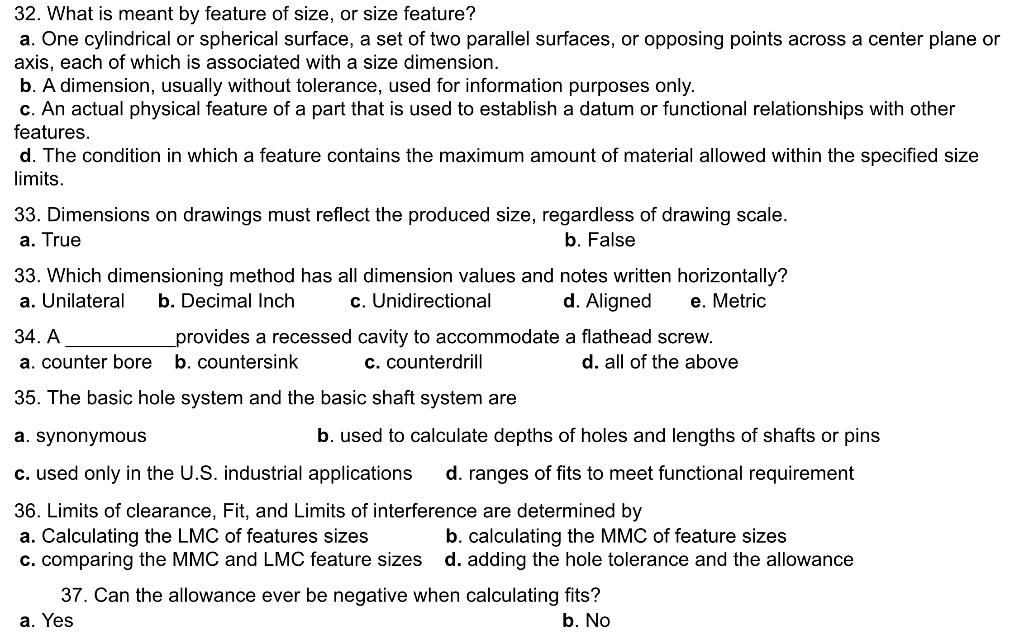 Solved 32. What is meant by feature of size, or size | Chegg.com