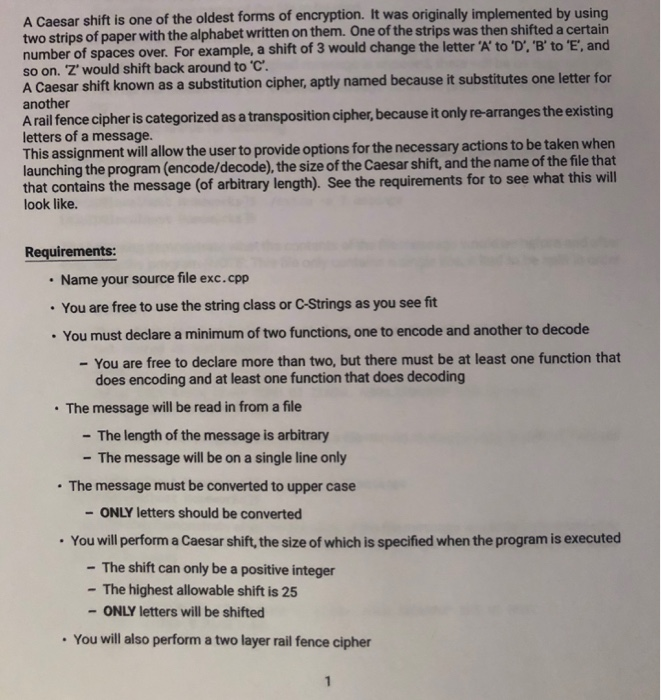 A Caesar shift is one of the oldest forms of | Chegg.com