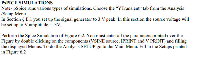 Solved PsPICE SIMULATIONS Note- pSpice runs various types of | Chegg.com