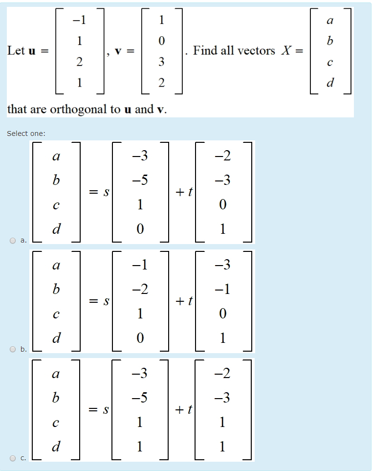 Solved Let u = 1. Find all vectors X = and all vectors += 18 | Chegg.com