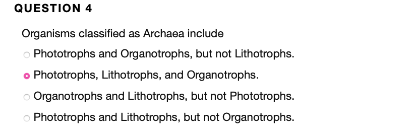 Solved QUESTION 4 Organisms classified as Archaea include | Chegg.com