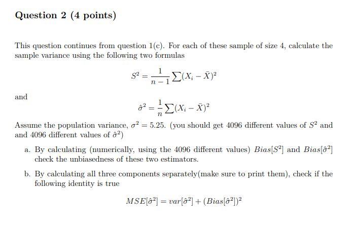 Solved Question 2 (4 points) This question continues from | Chegg.com