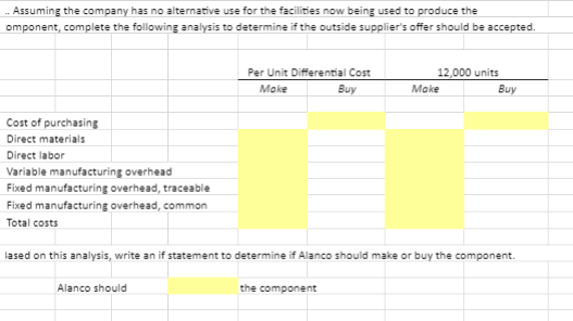 Solved Prepare a make or buy analysis. BB5 FILE Prepare a | Chegg.com