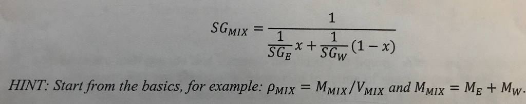 Solved Where X=ME/MMIX, and M means mass of the fluid, | Chegg.com