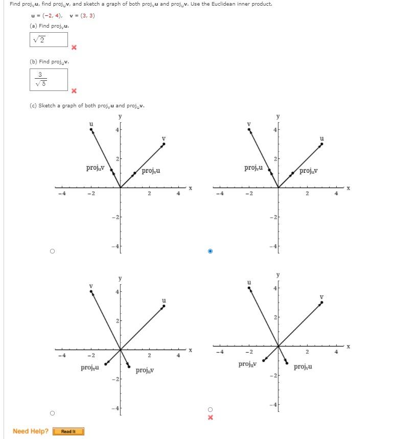 Solved Find proj, u, find projuv, and sketch a graph of both | Chegg.com