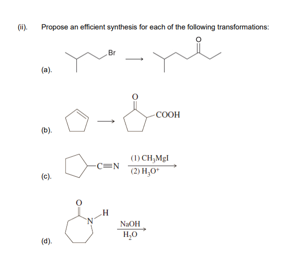 Solved Propose an efficient synthesis for each of the | Chegg.com