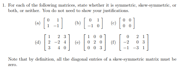 Solved • A square matrix A is called symmetric if AT = A (or | Chegg.com
